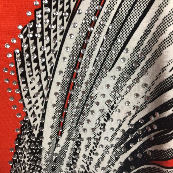 ameri mode | Tops | Ameri Mode Tunic Lg Xl Long Blouse Jeweled Stretch | Poshmark